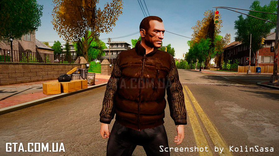 Brown Down Vest + Grey Sweater скачать для GTA 4
