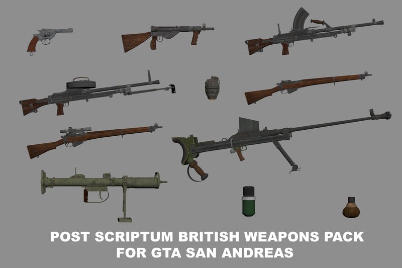 Post Scriptum - British Weapons Pack скачать для GTA: San Andreas