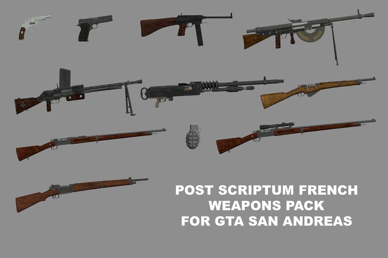 Post Scriptum - French Weapons Pack скачать для GTA: San Andreas