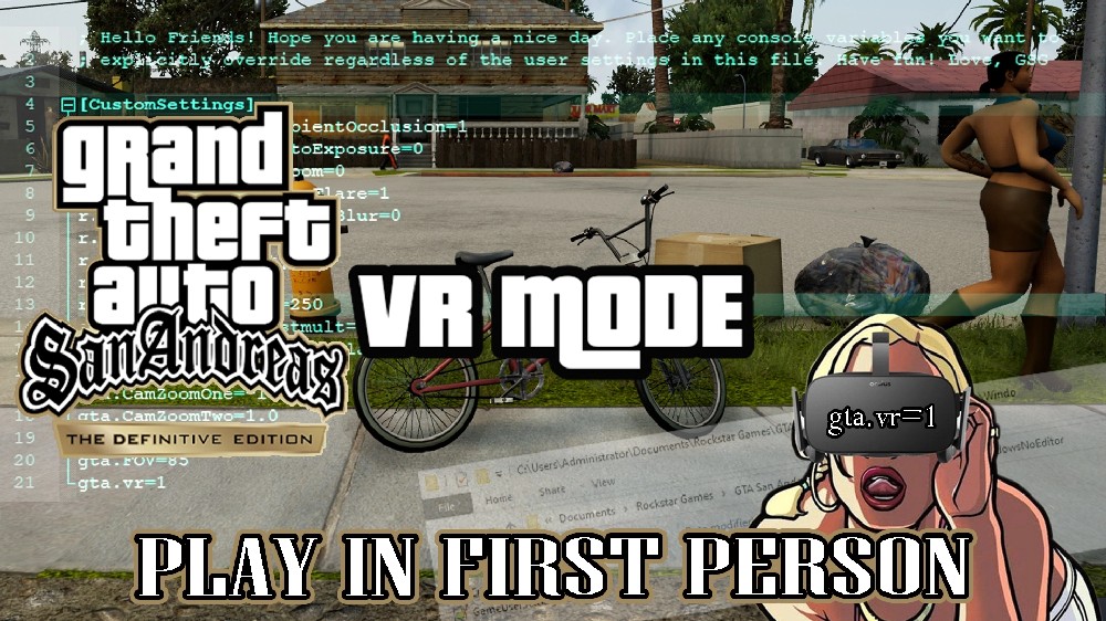 VR Mode - First Person View скачать для GTA: San Andreas Definitive Edition