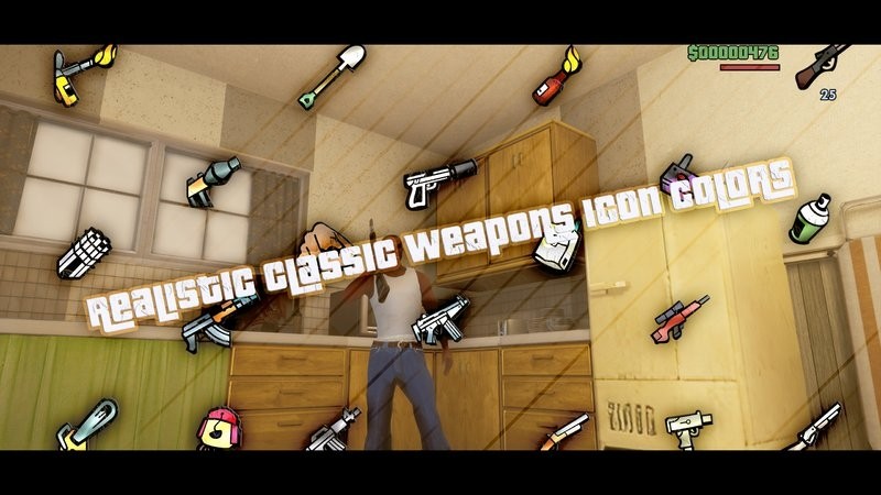Realistic Classic Weapons Icon Colors скачать для GTA: San Andreas ...