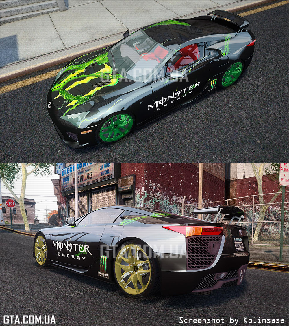 Lexus LF-A 2010 Monster Energy скачать для GTA 4